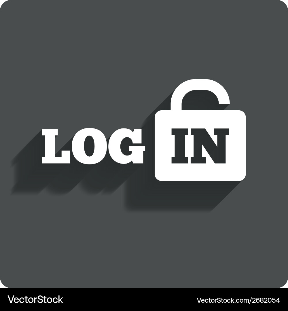 Lock Login Icon - Sign In Symbol Royalty Free Vector Image