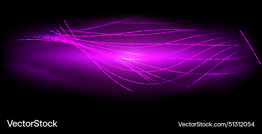 Neon wave lines with blend effect Royalty Free Vector Image