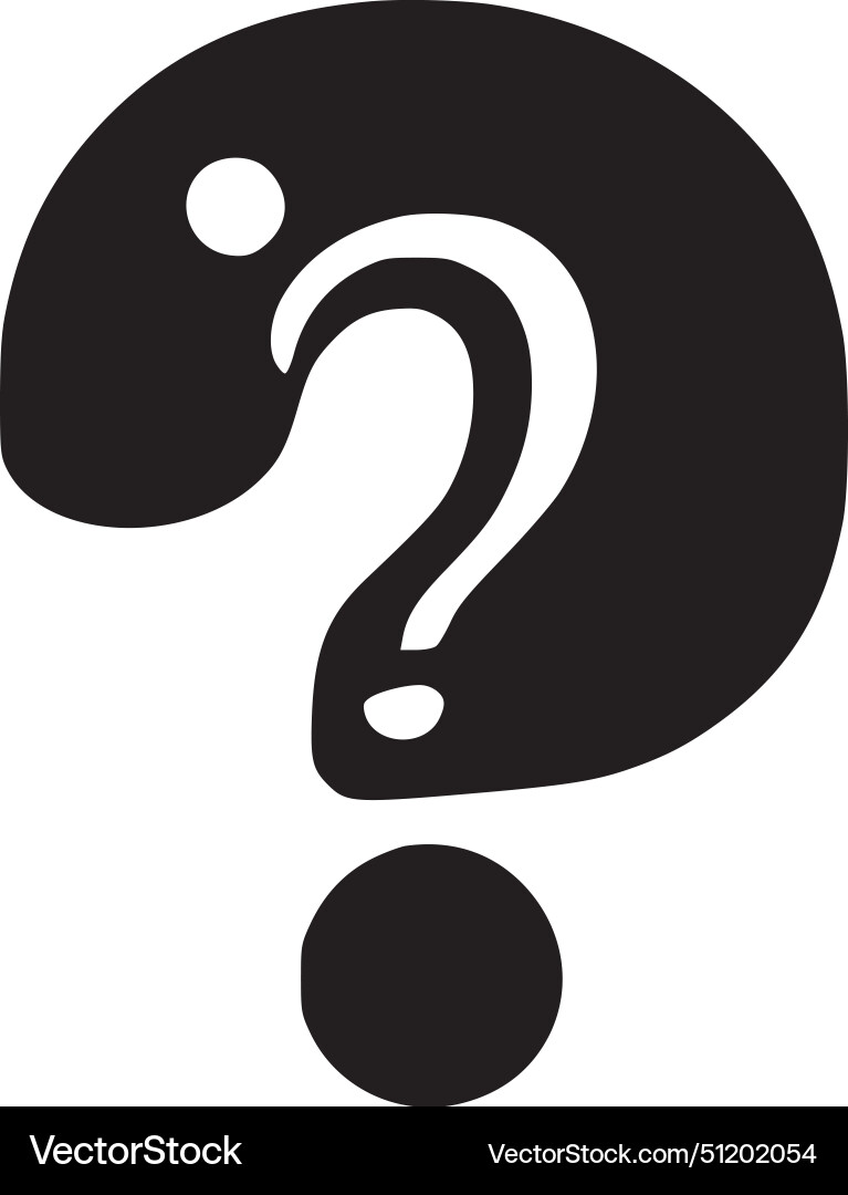 Question - minimalist and flat logo Royalty Free Vector