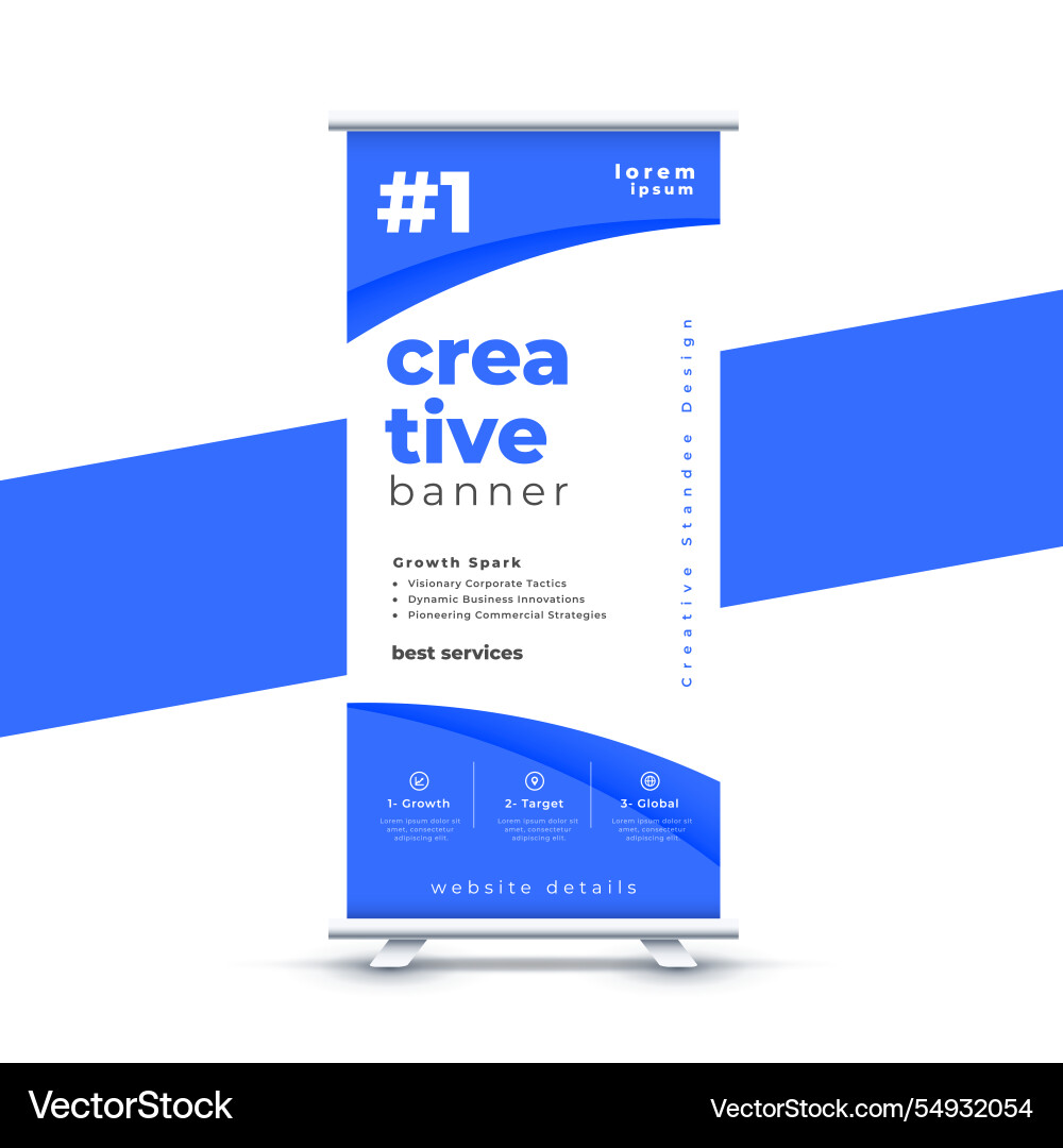 Rollup standee display cover layout for company Vector Image