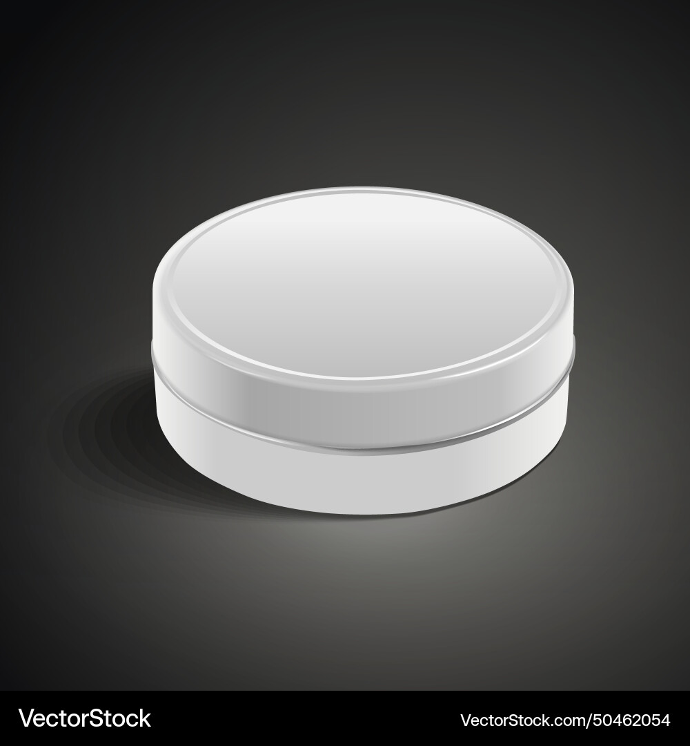 Round metal box Royalty Free Vector Image - VectorStock