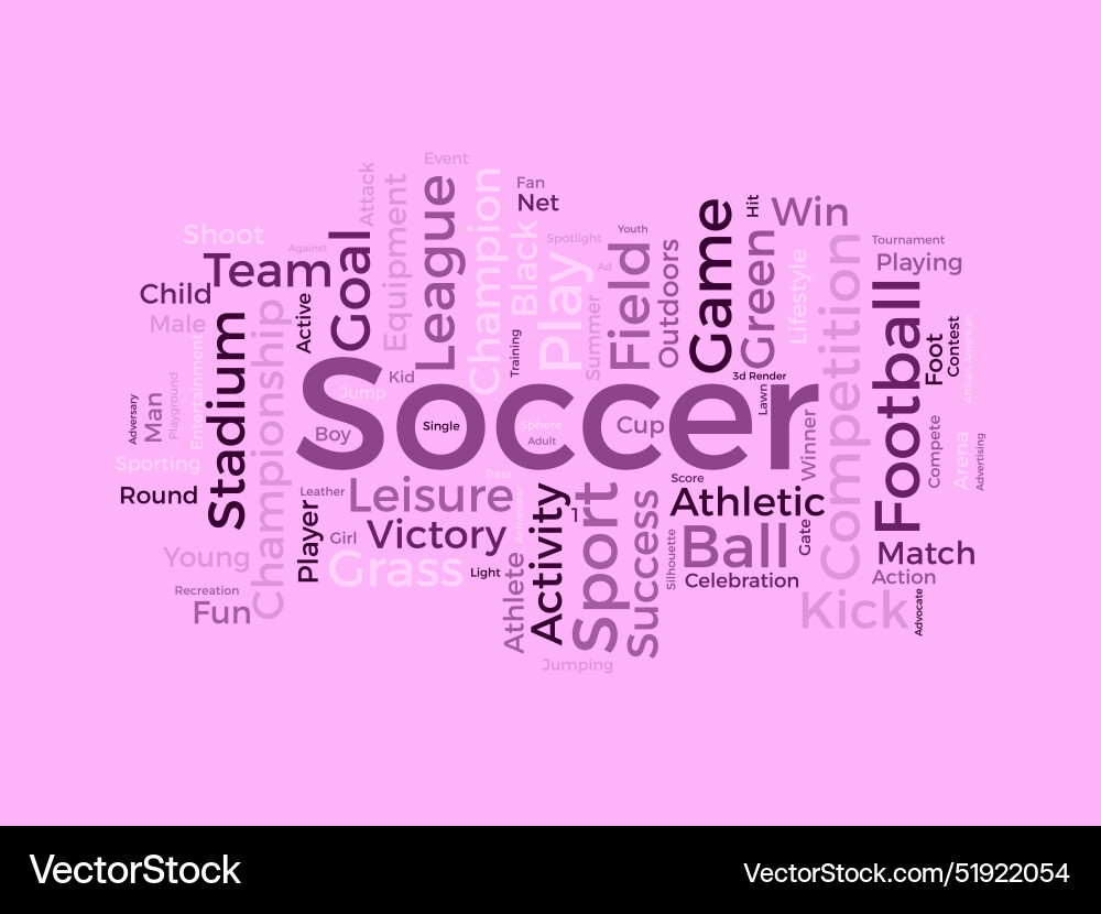 Soccer wordcloud template sport concept background
