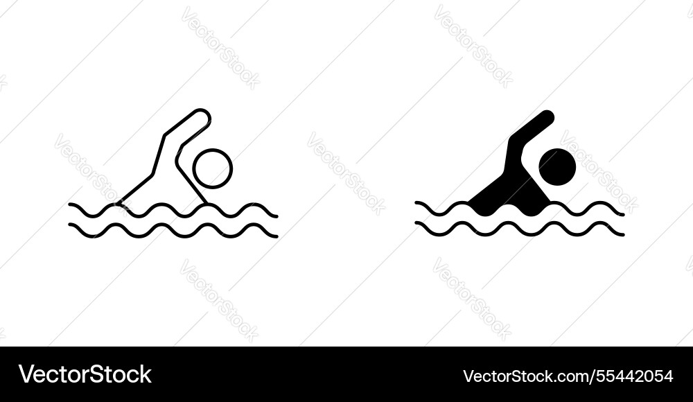 Swimmer icon symbol collection on white background – Royalty-Free ...
