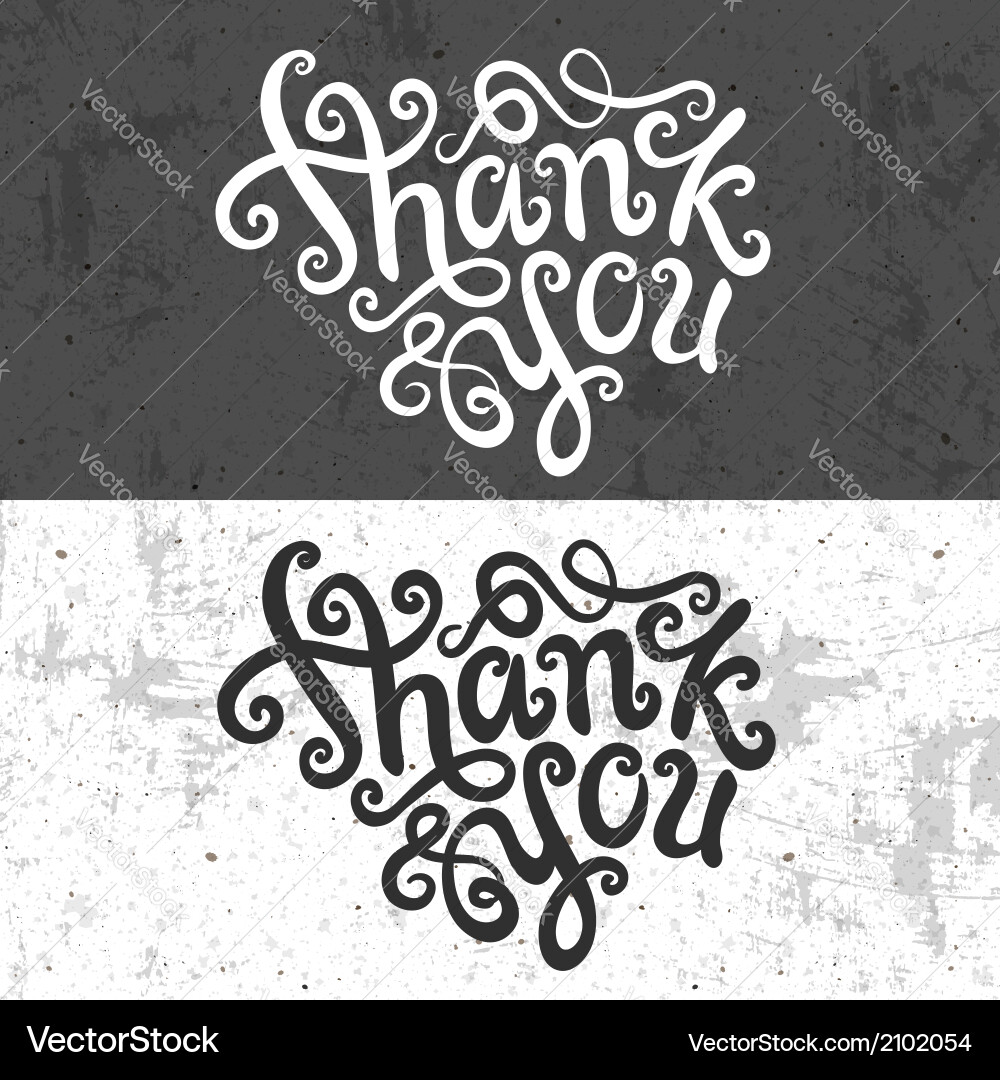 Thank you hand lettering Royalty Free Vector Image
