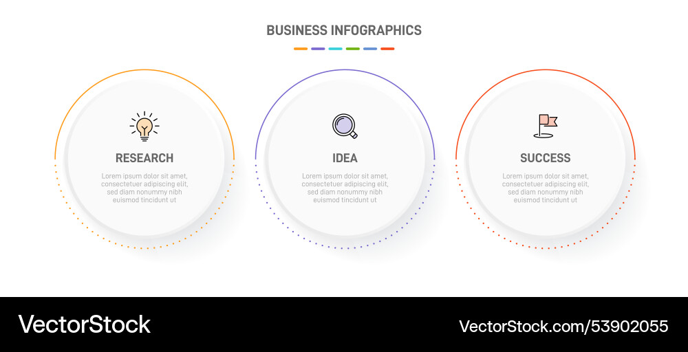 3 clean infographic design shaped elements Vector Image