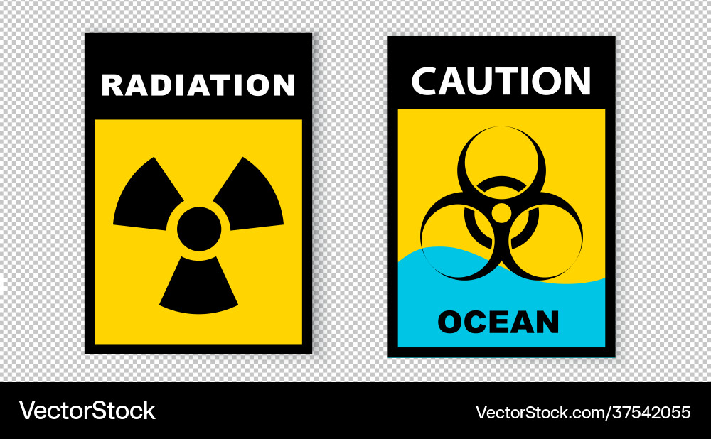 A4 warning radiation sign yellow biohazard Vector Image