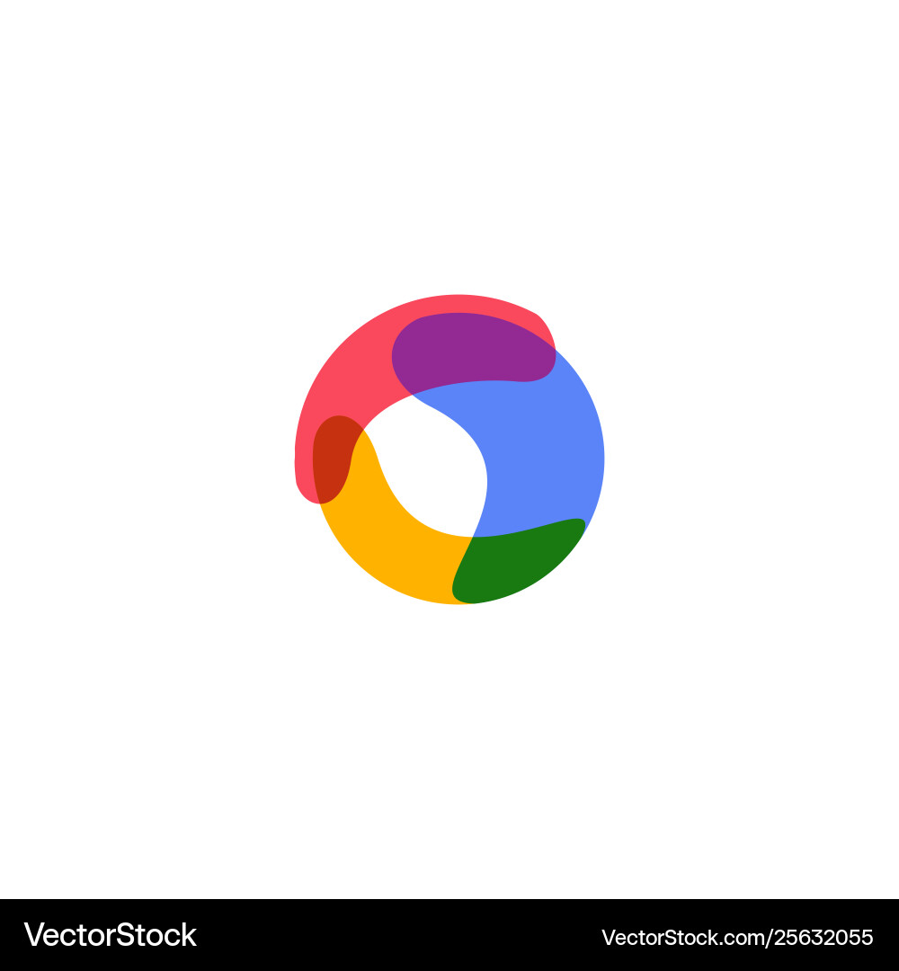 Abstract circle overlapping logo icon Royalty Free Vector