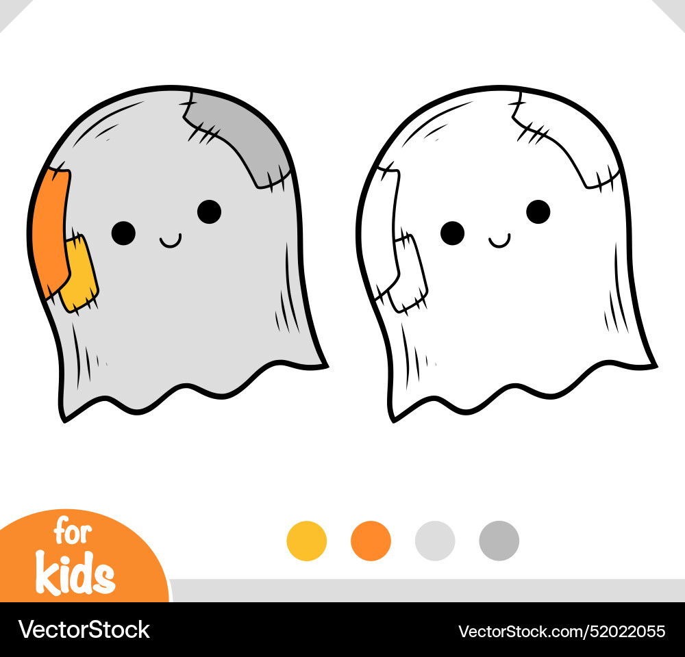 Coloring book for children ghost character Vector Image