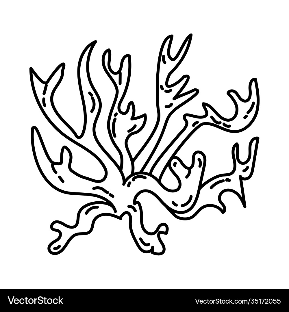 Coral reef icon doodle hand drawn or outline Vector Image