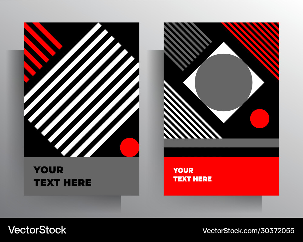 Cover design template set strict geometric pattern