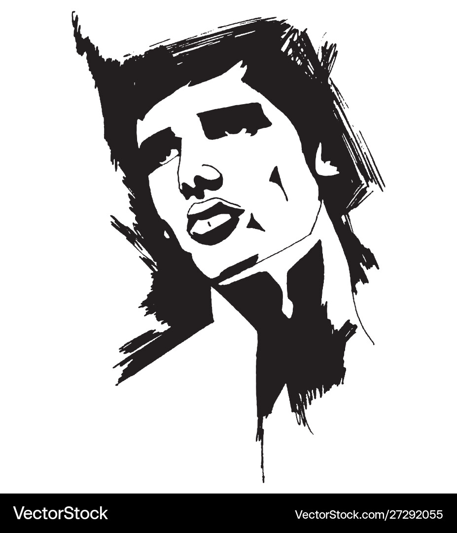 Drawing a man portrait Royalty Free Vector Image