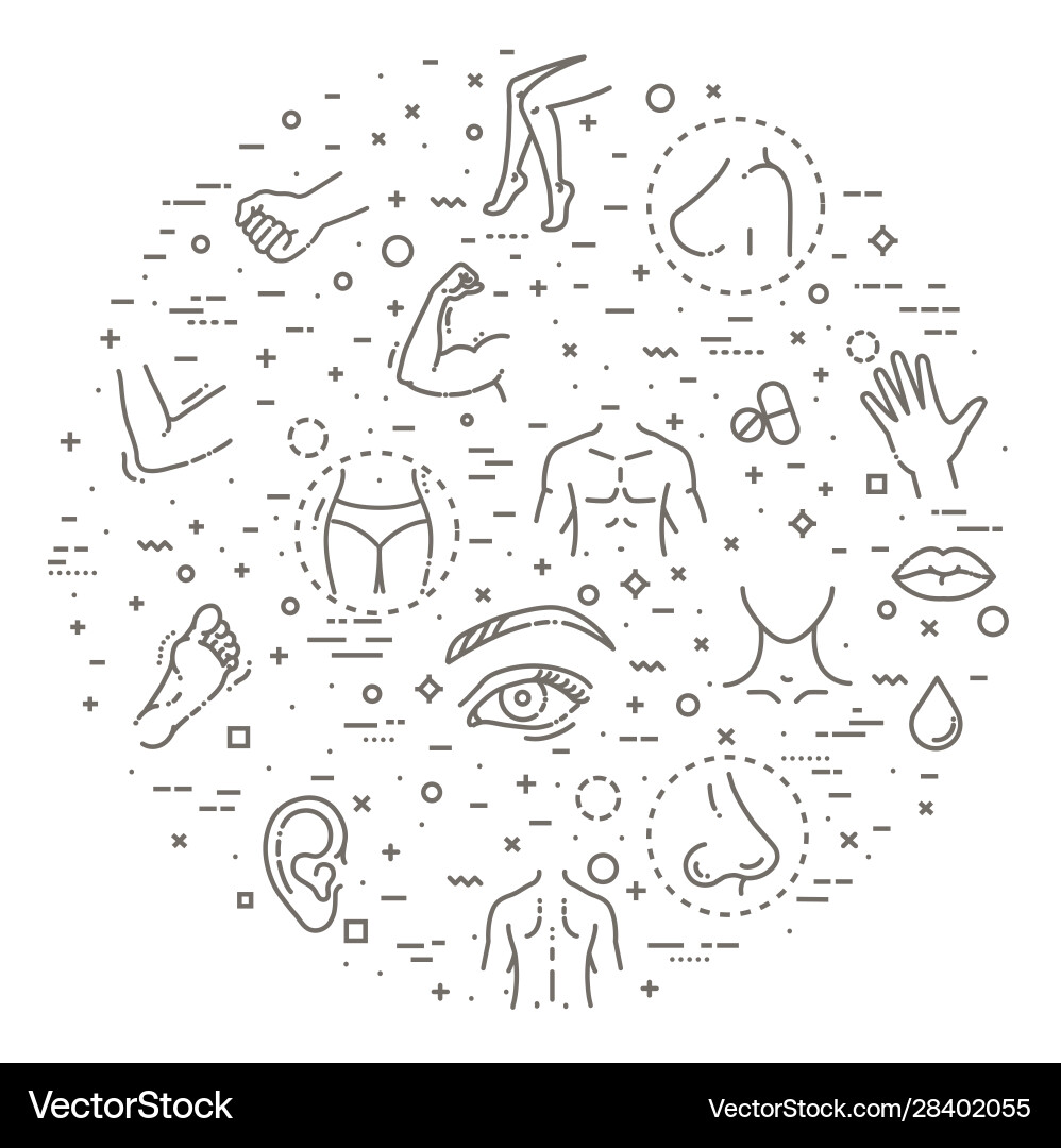 Human body parts icons Royalty Free Vector Image