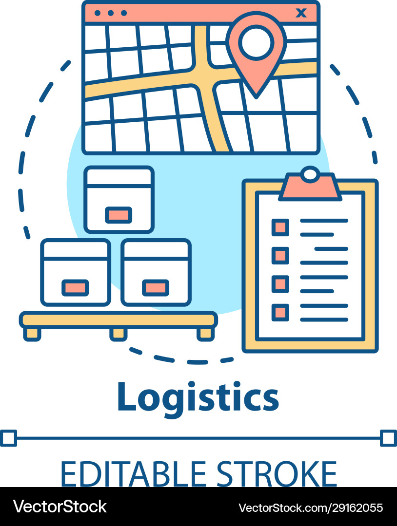 Logistics distribution concept icon warehouse Vector Image