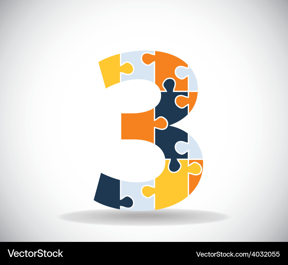 Number three Royalty Free Vector Image - VectorStock