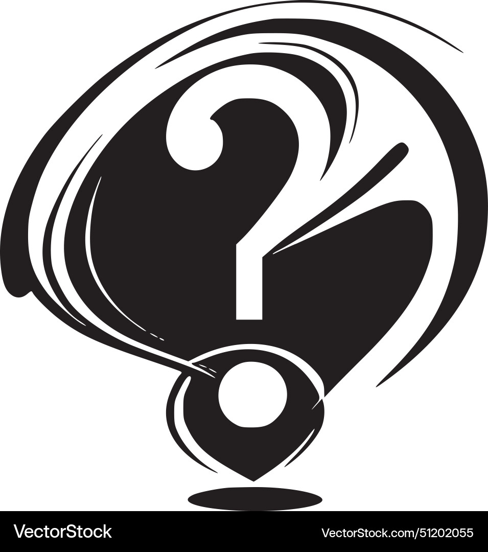 Question - minimalist and simple silhouette Vector Image