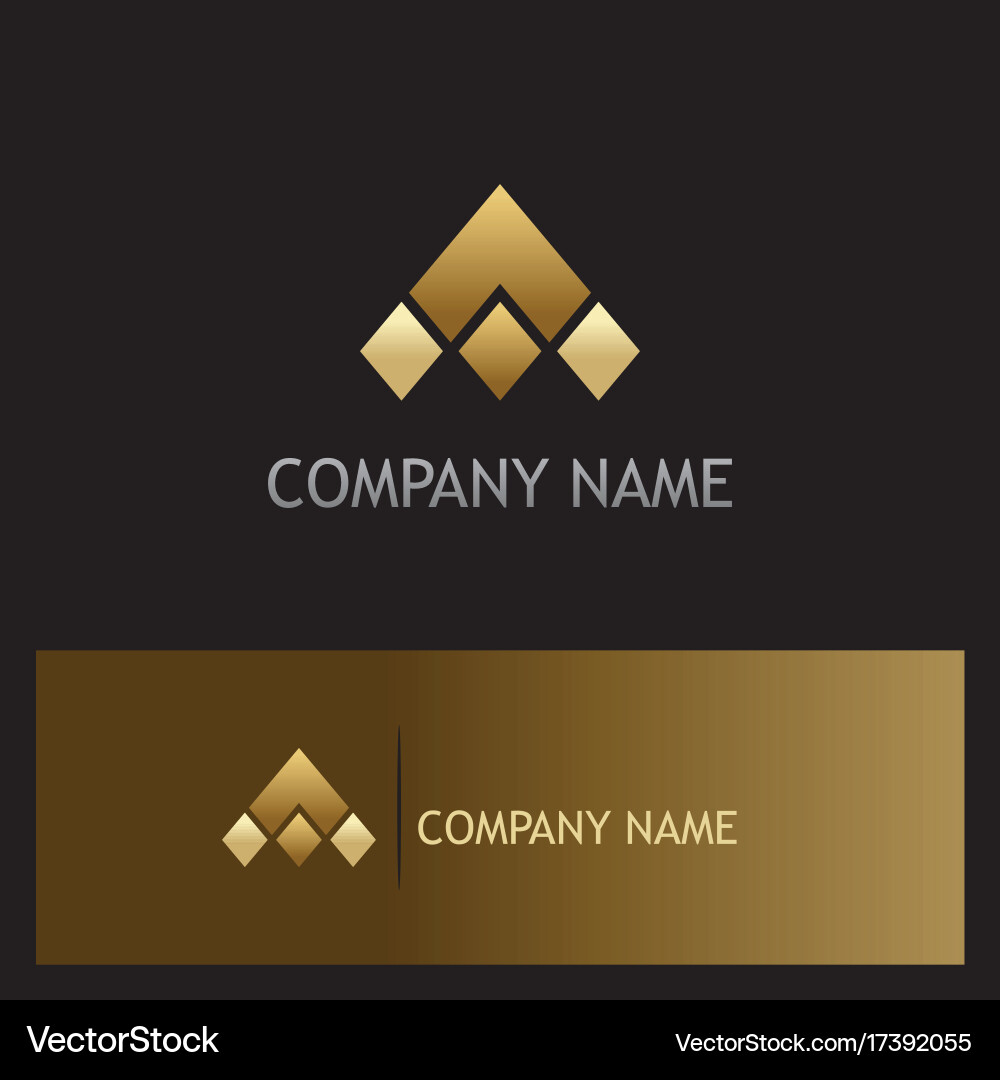 Triangle gold shape company logo Royalty Free Vector Image