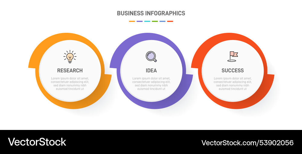 3 clean infographic design shaped elements Vector Image