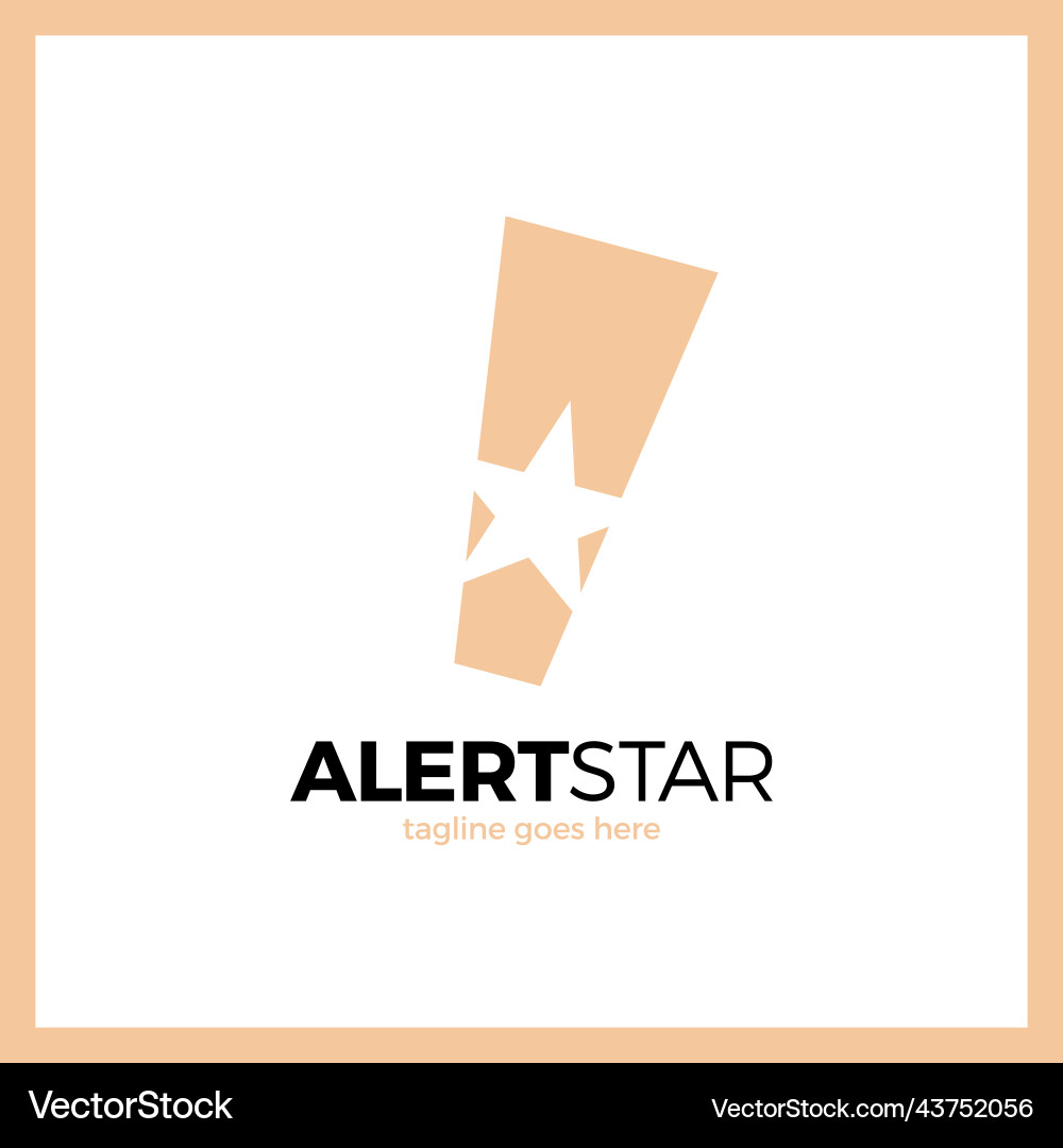 Alarm exclamation mark attention star Royalty Free Vector