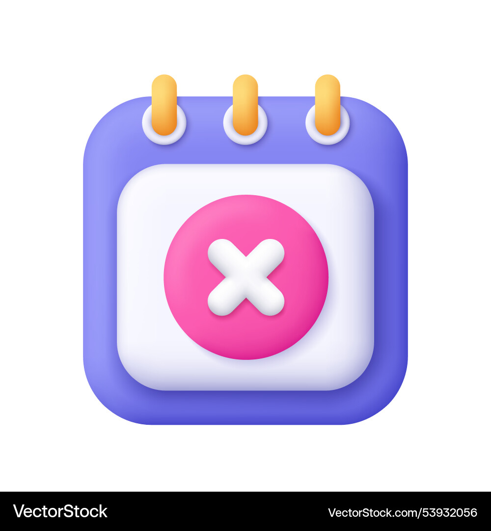 Calendar schedule with cross reject or cancel Vector Image