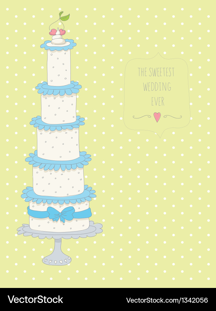 Cute wedding invitation card with a dots Vector Image