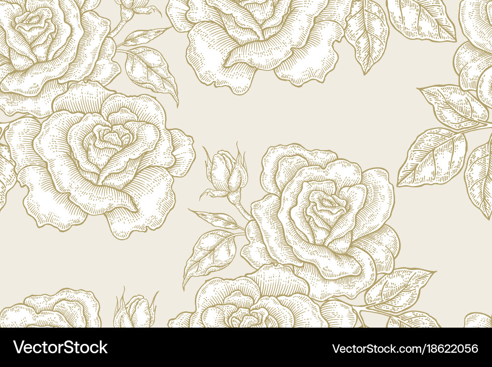 Elegant Rose Pattern Royalty Free Vector Image