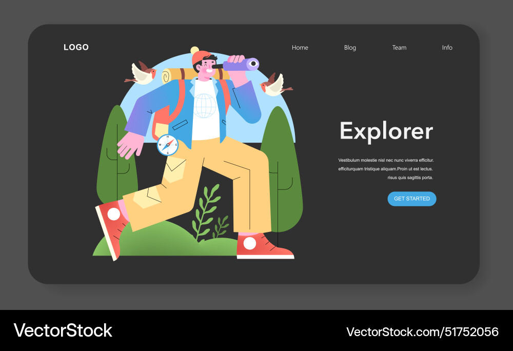 Explorer archetype vibrant and Royalty Free Vector Image