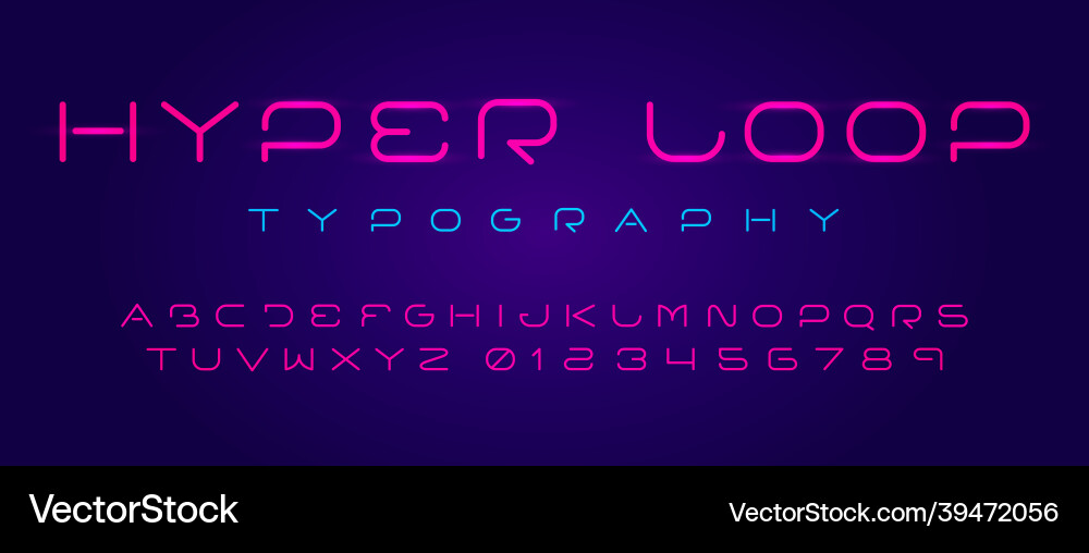 Futuristic hi-tech typography modern cyber font Vector Image
