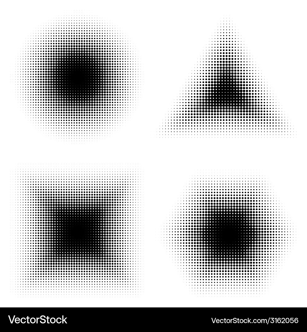 Halftone shapes Royalty Free Vector Image - VectorStock