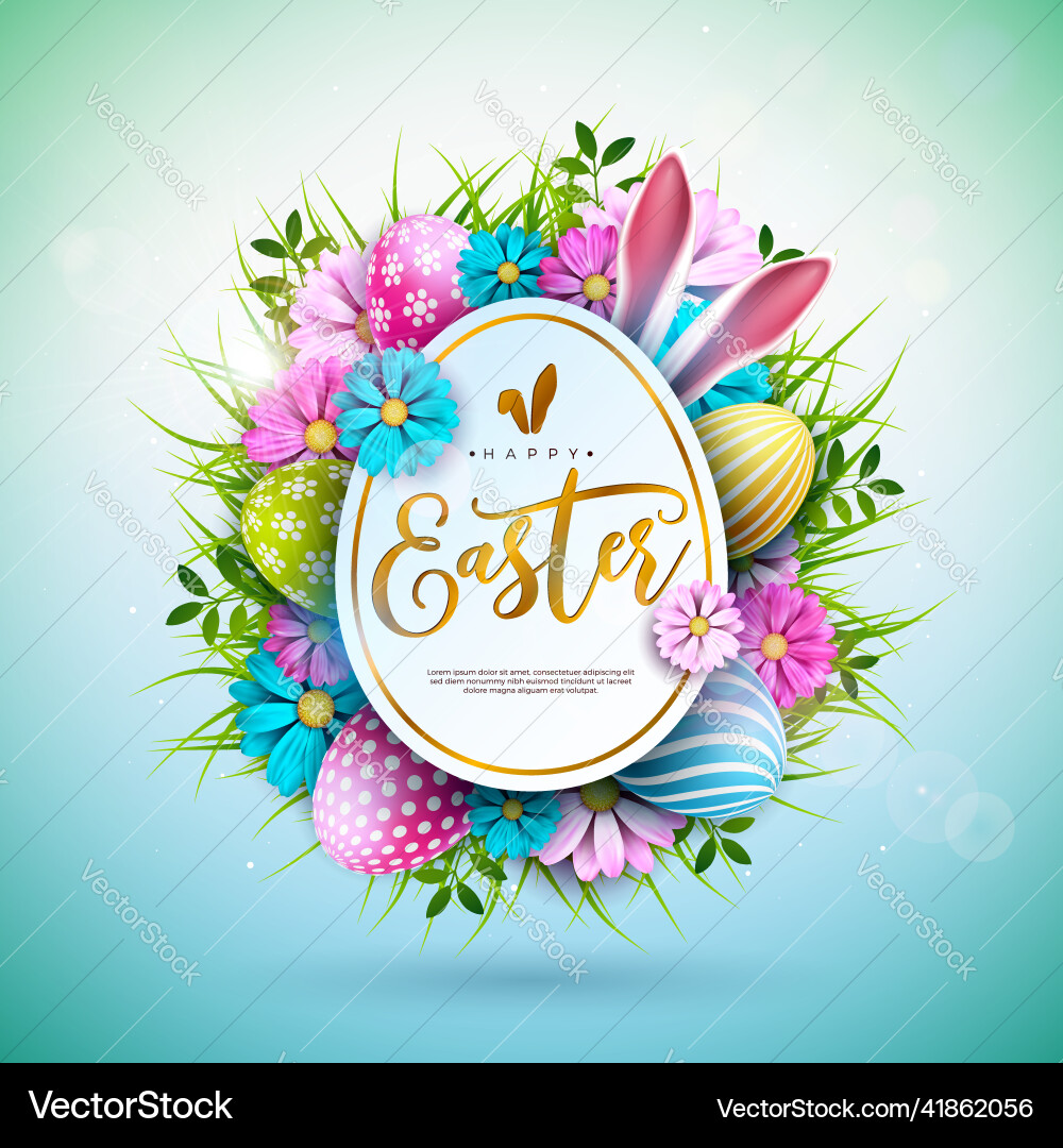 Happy Easter Celebration Royalty Free Vector Image