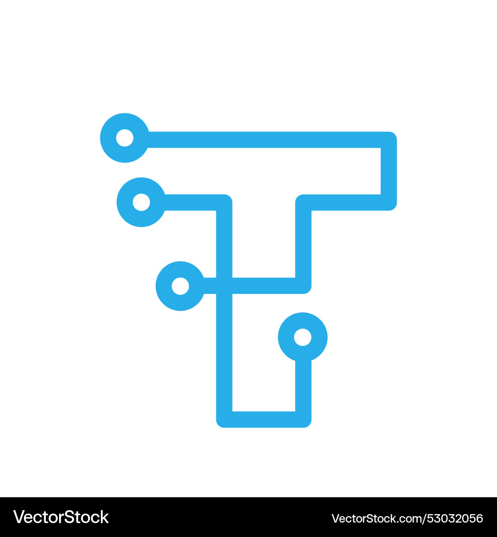 Initial letter t tech logo design Royalty Free Vector Image