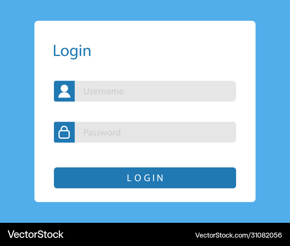 Login or sign in page on web site mockup Vector Image