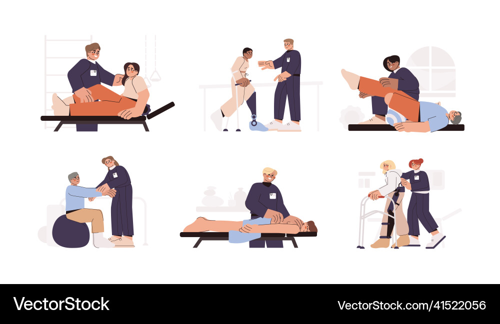Physiotherapy Patient Recovery Royalty Free Vector Image