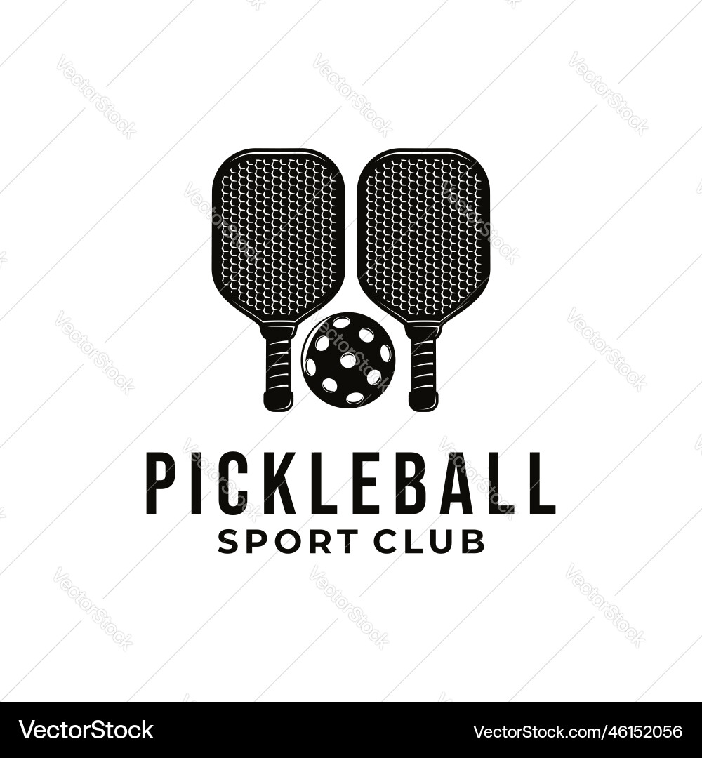 Pickle ball sport graphic template Royalty Free Vector Image