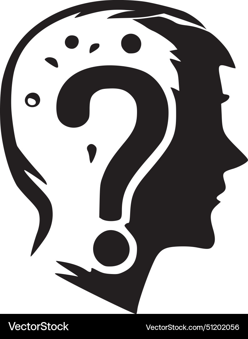 Question - black and white Royalty Free Vector Image