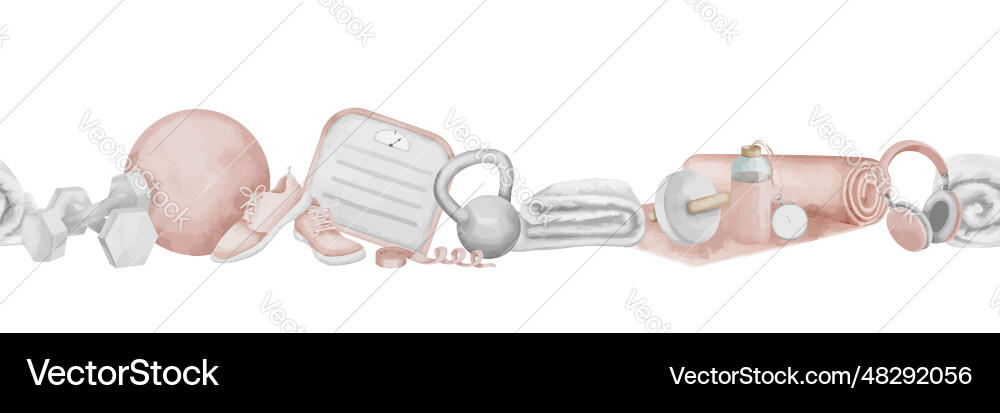 Seamless border for sports website hand drawn Vector Image