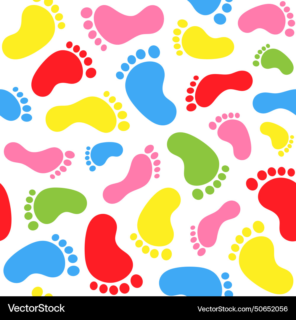Seamless pattern with human footprints Royalty Free Vector