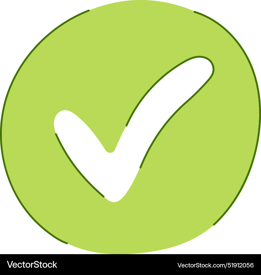 Sign check mark cartoon Royalty Free Vector Image