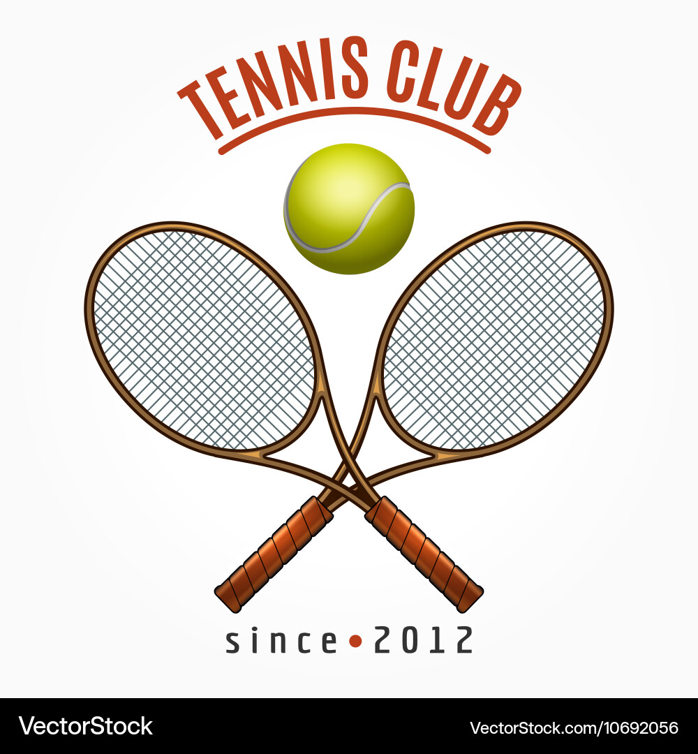 Tennis team club label Royalty Free Vector Image