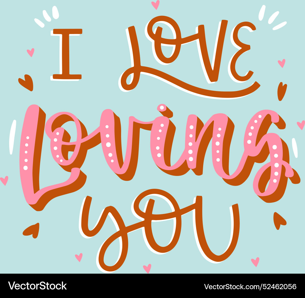 Valentines day romantic lettering concept Vector Image
