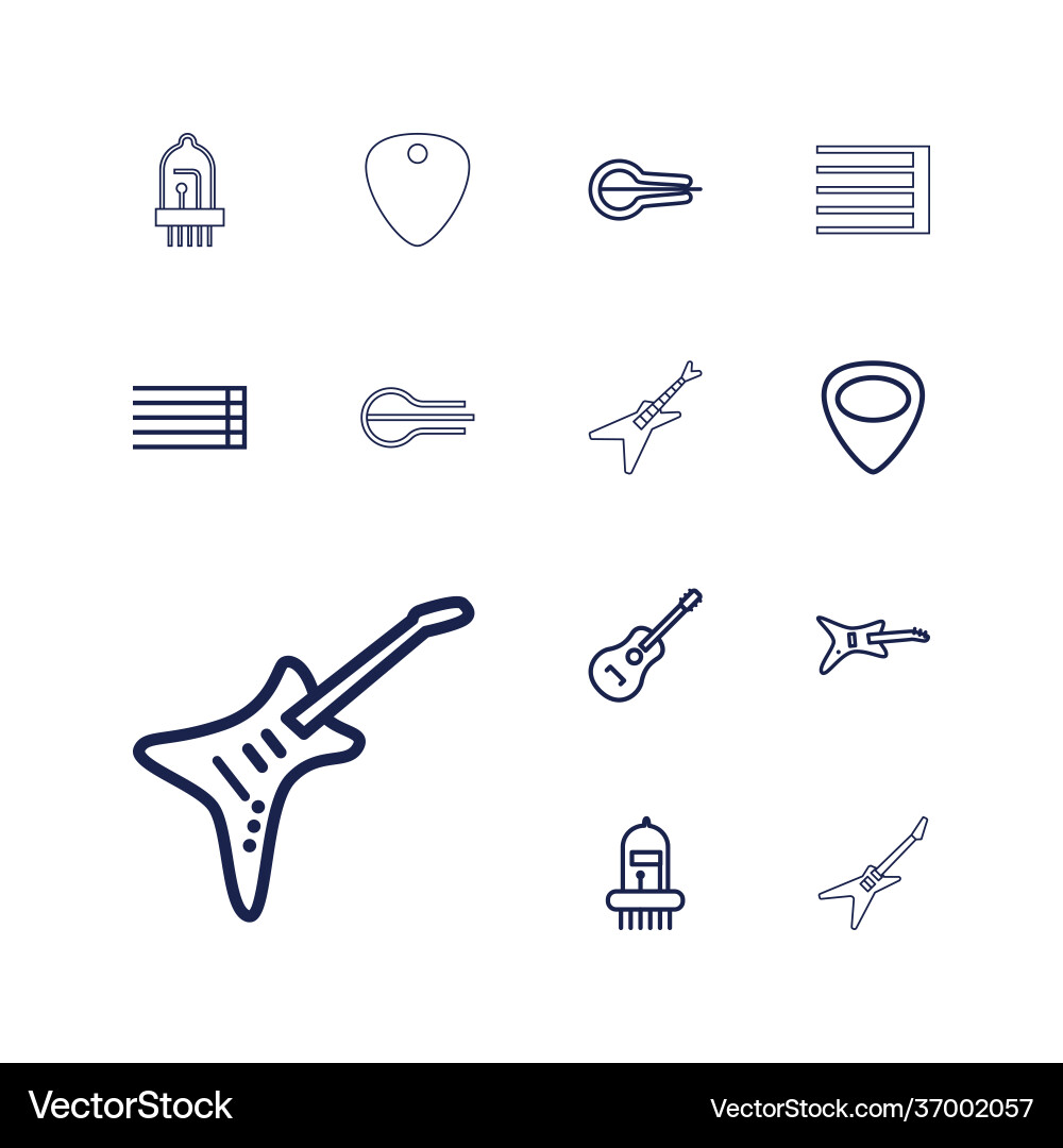13 guitar icons Royalty Free Vector Image - VectorStock