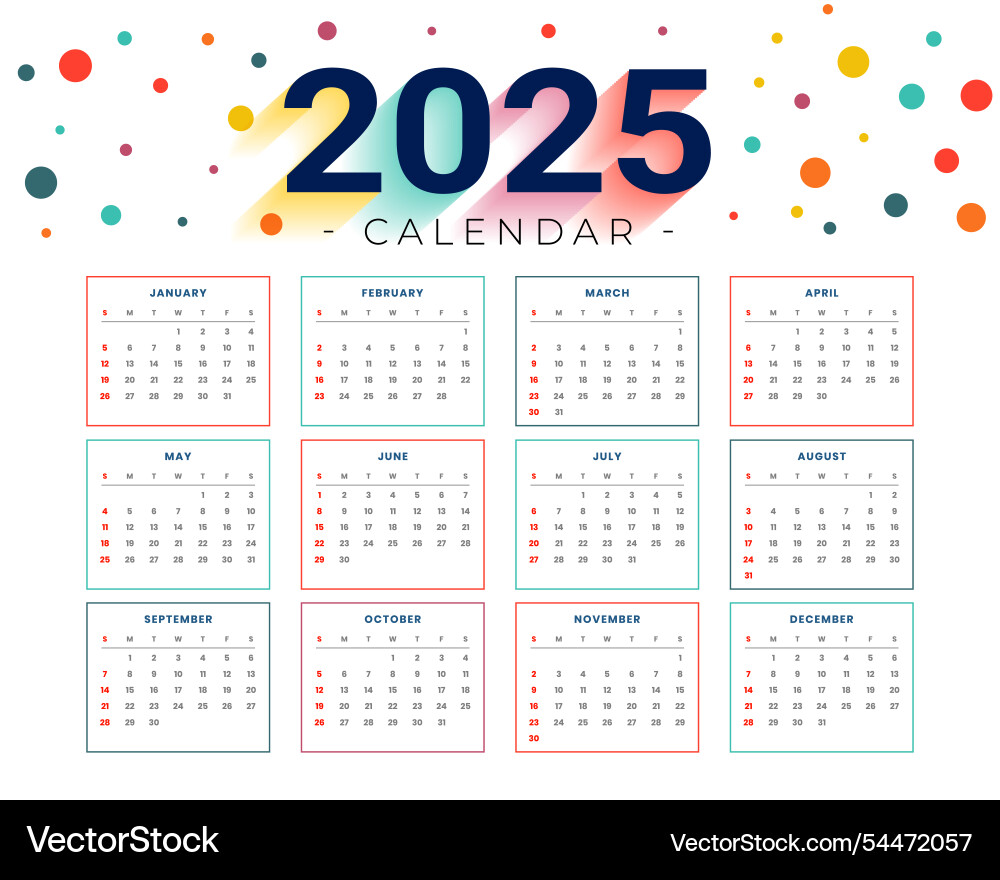 2025 event planner calendar template in modern Vector Image