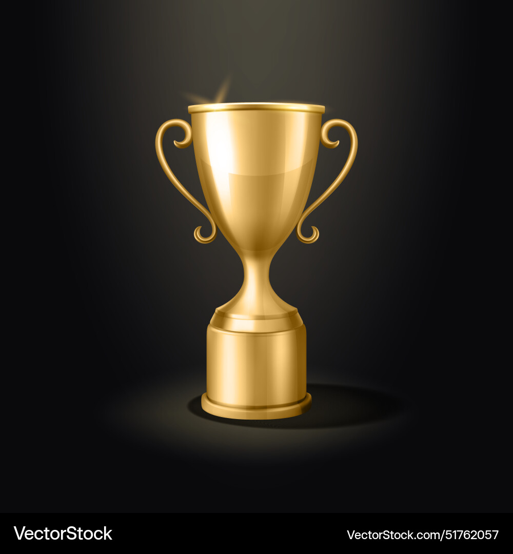 3d realistic blank golden champion cup icon Vector Image