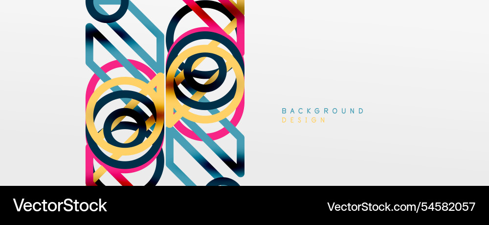 Abstract background - colorful circle lines Vector Image