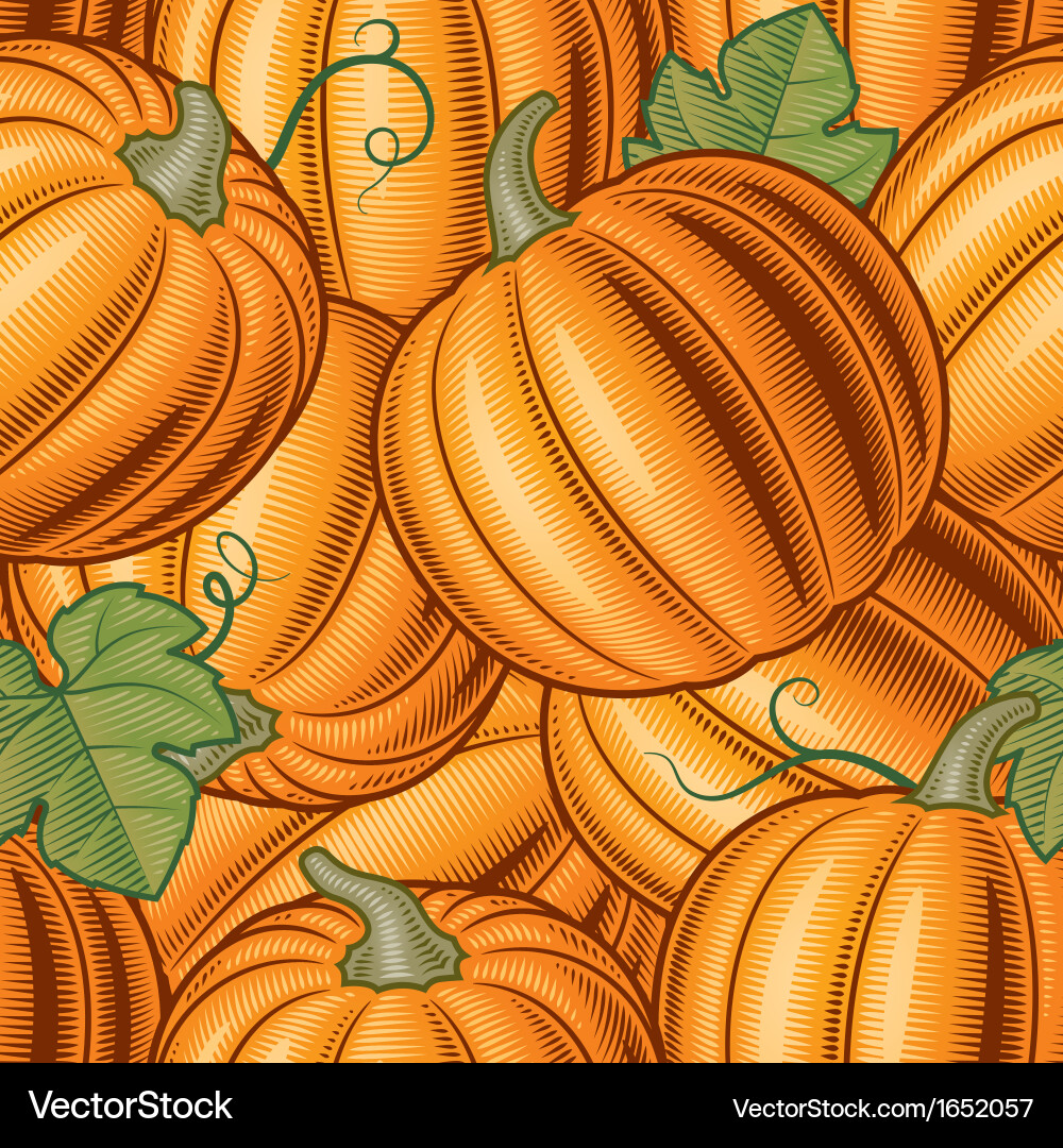 Autumn Pumpkin Seamless Pattern Royalty Free Vector Image