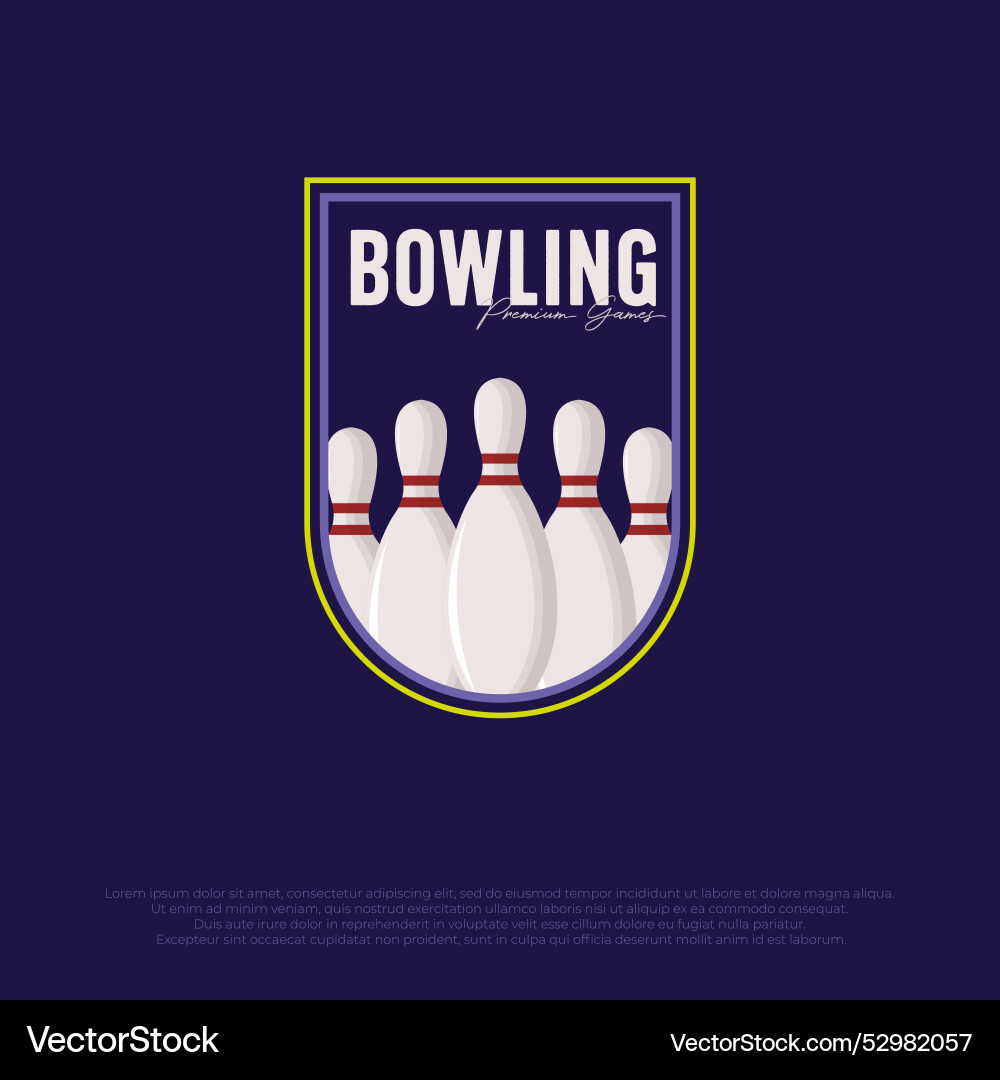 Bowling club logo icon flat design template Vector Image