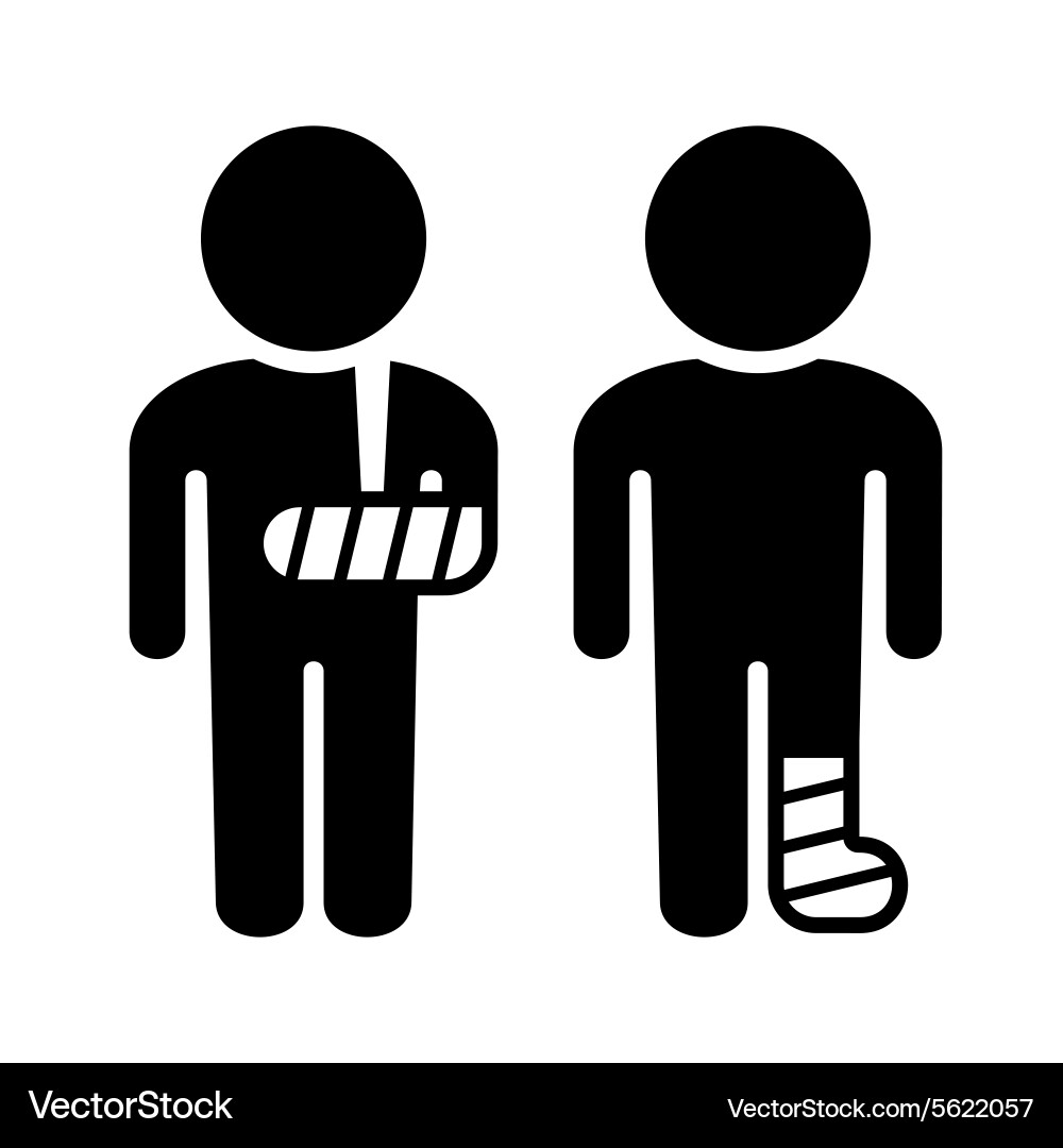 Broken arm and leg icons set Royalty Free Vector Image