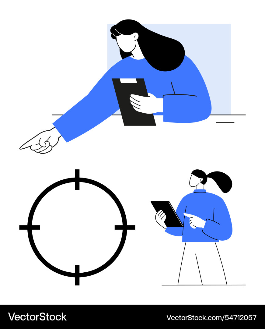 Business professionals collaborating Royalty Free Vector