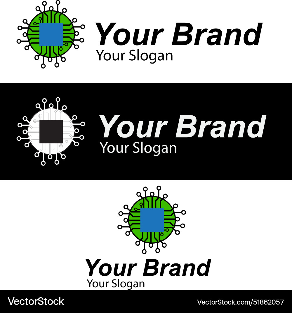 Circuit board logo Royalty Free Vector Image - VectorStock