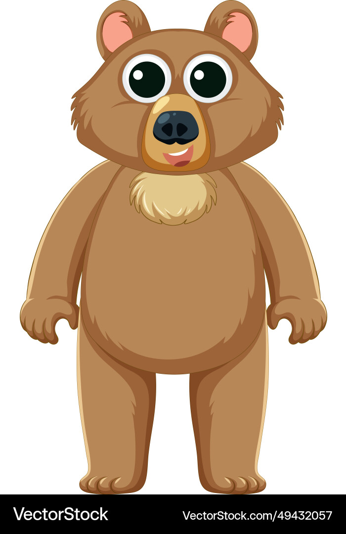 Cute bear standing cartoon character Royalty Free Vector
