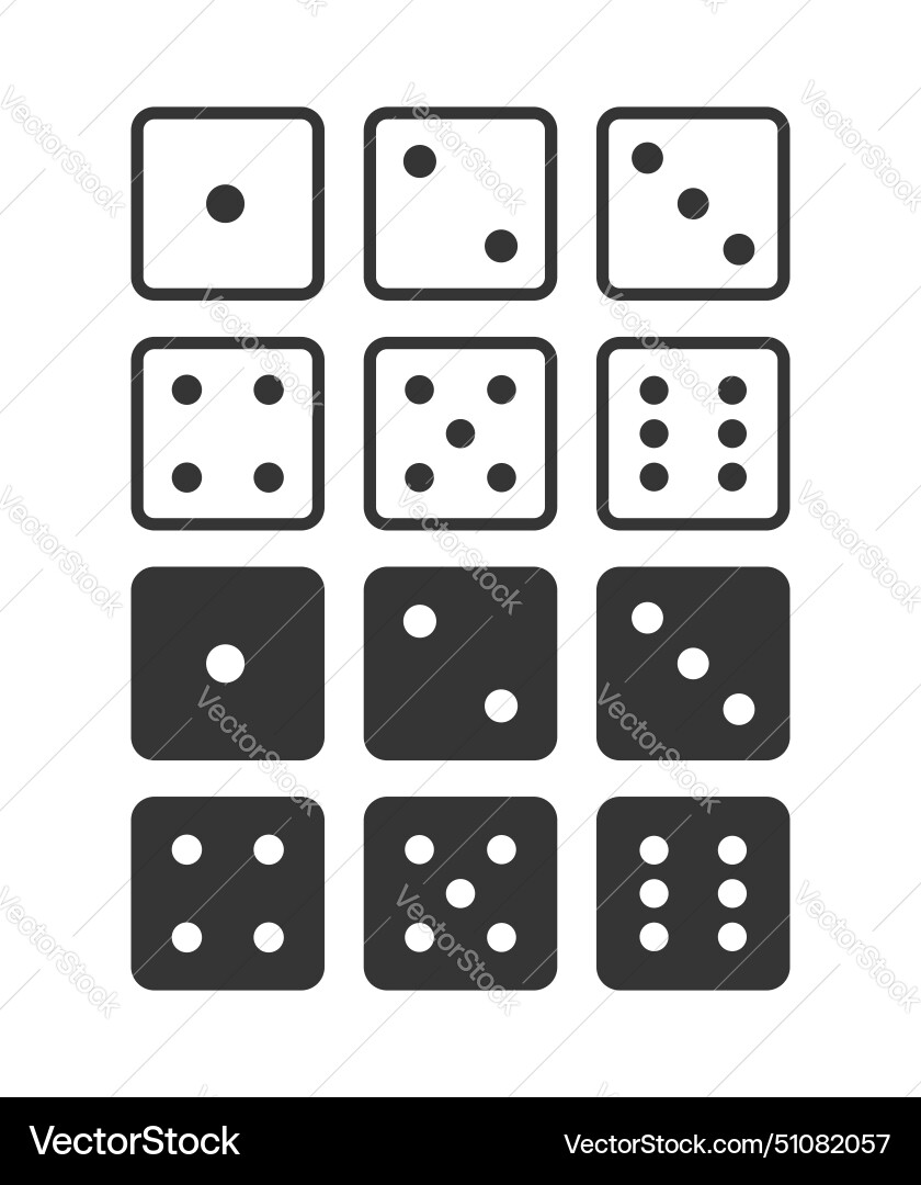 Dice faces style Royalty Free Vector Image - VectorStock